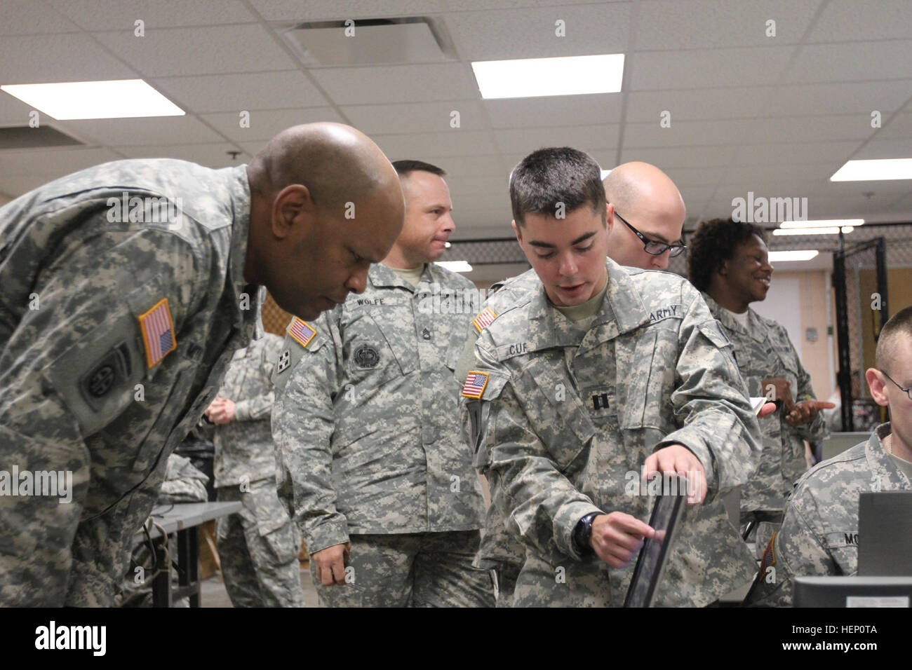 Capt. Timothy Curtis, 4th MEB, 1st Inf. Div., briefs Maj. Gen. Leslie ...