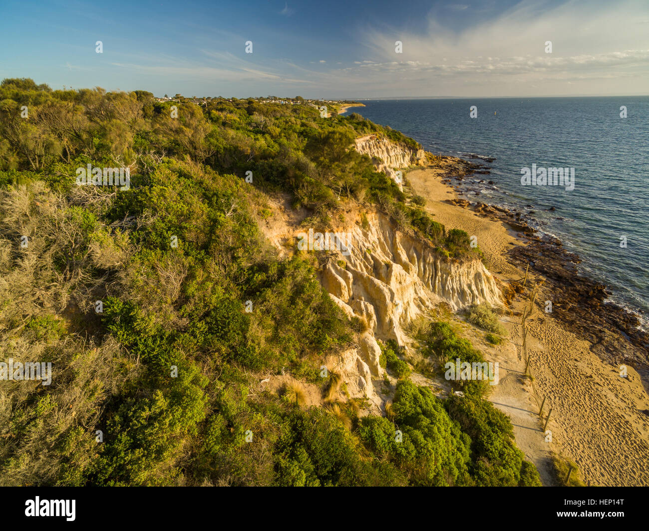 Aerial view of beautiful sandstone formations at Black Rock suburb ...