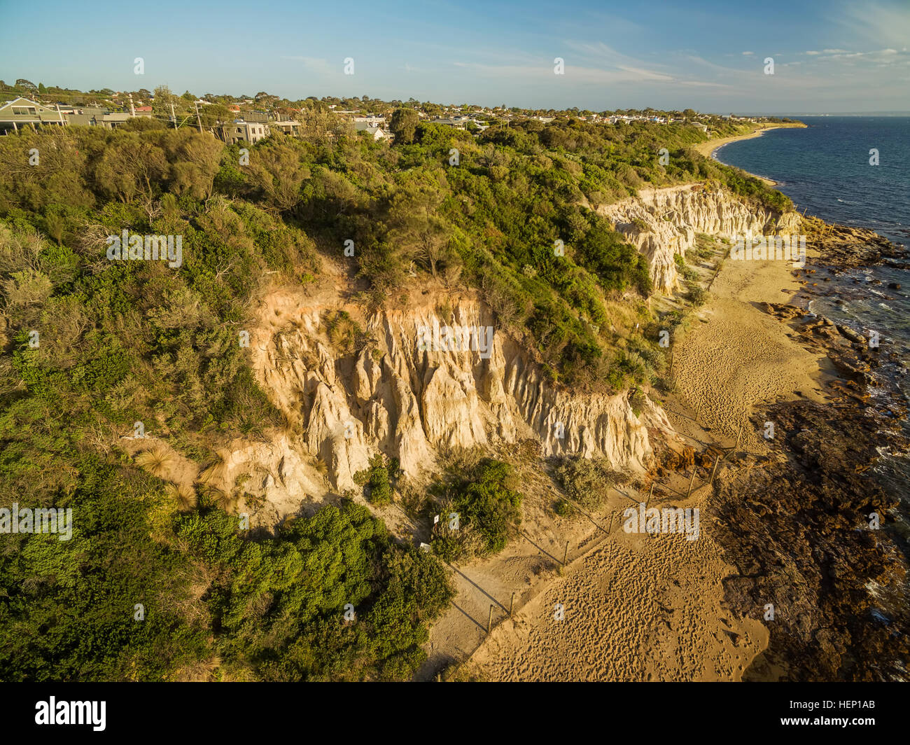 Aerial view of beautiful sandstone formations at Black Rock suburb ...