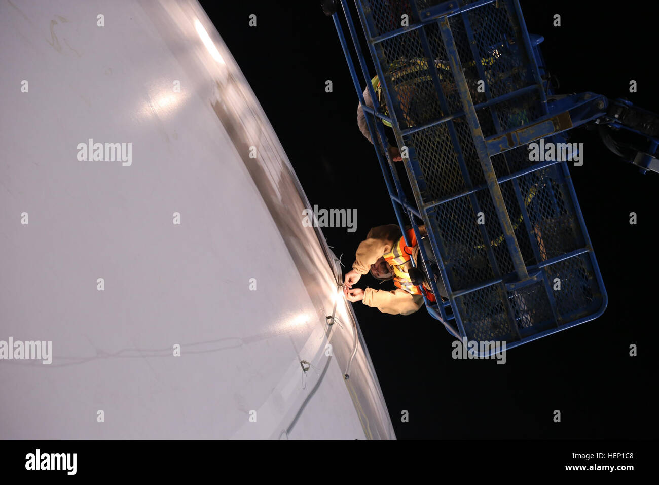 JLENS personnel inflate an aerostat at Aberdeen Proving Ground ...