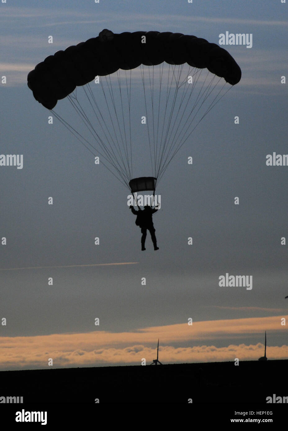 A freefall parachutist descends on the Alzey Drop Zone during the 2014 ...
