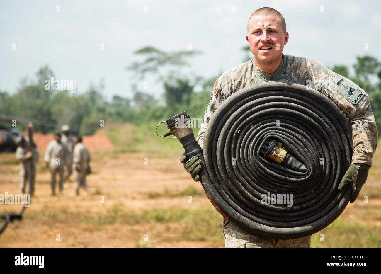 Spc. Dustin Atkins, CH-47 Chinook crew chief, assigned to Company B ...