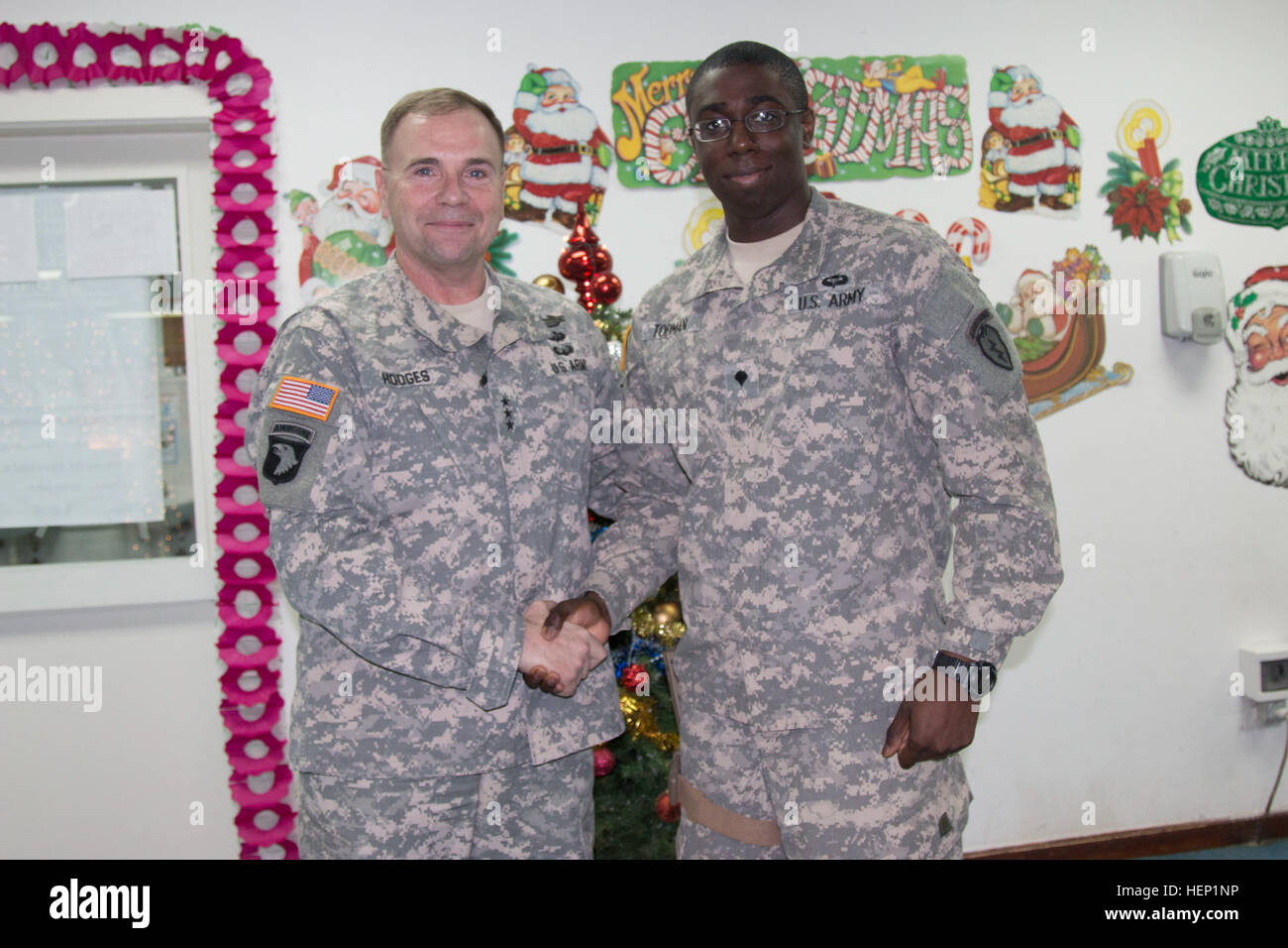 Commanding General of U.S. Army Europe Lt. Gen. Ben Hodges presents a ...