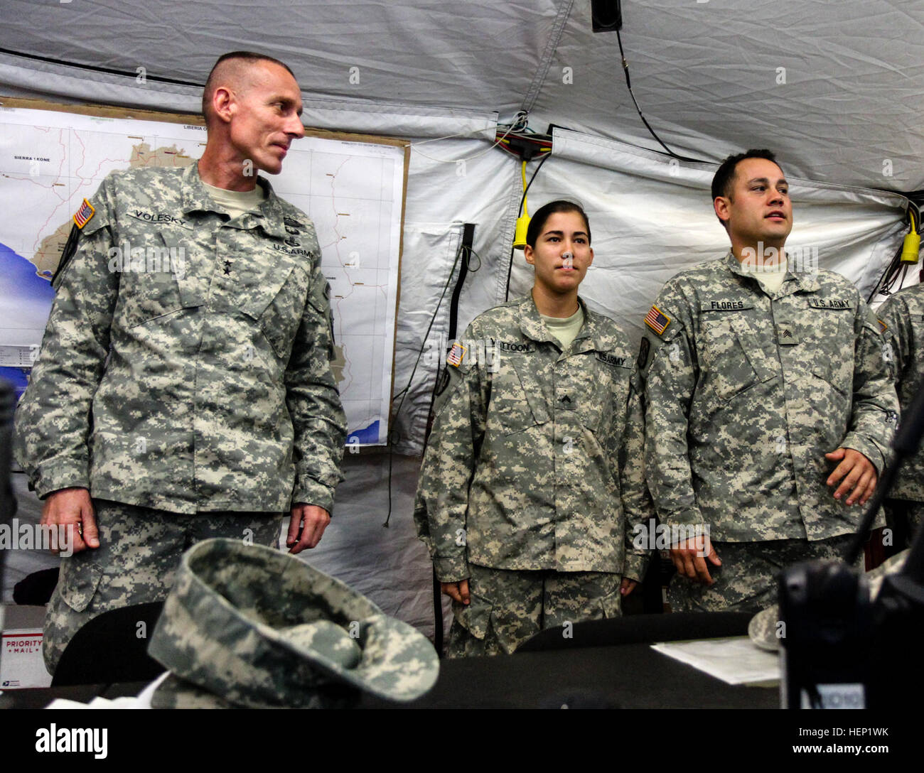 Maj. Gen. Gary Volesky, left, commanding general, Joint Forces Command ...
