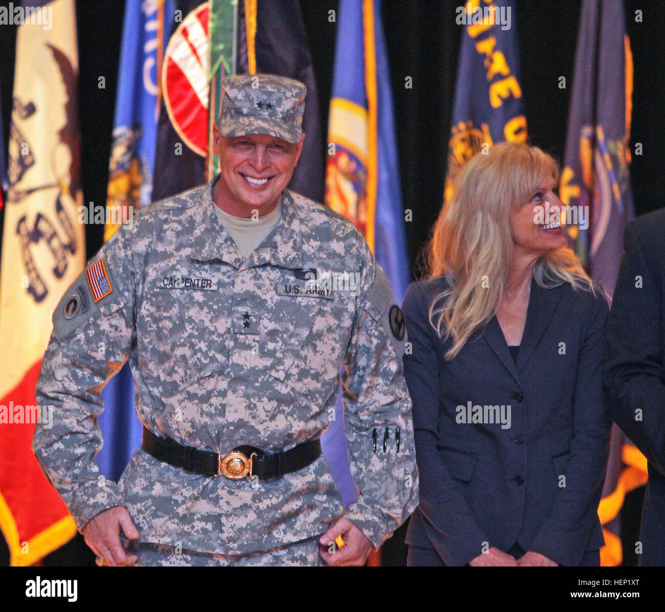 Maj. Gen. Scottie D. Carpenter smiles seconds after his promotion ...