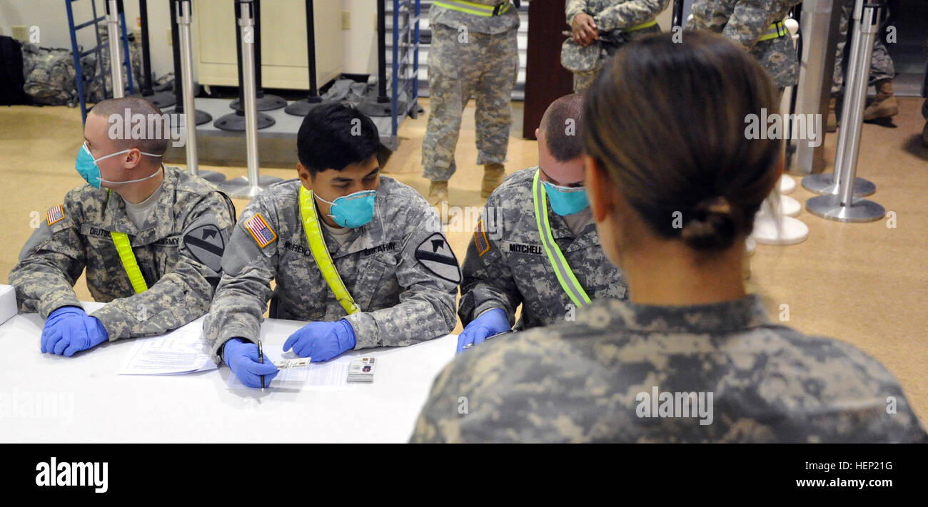 1st Cavalry Division medics perform an initial medical screening on a ...