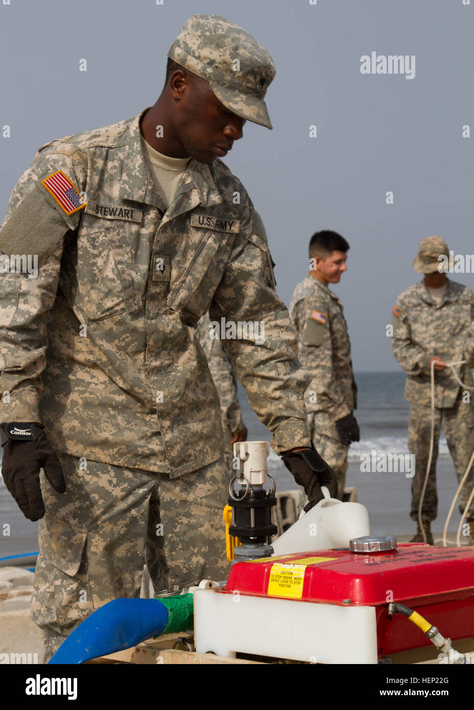 Spc. Kyrell Stewart with the 227th Quartermaster Company, 129th Combat ...