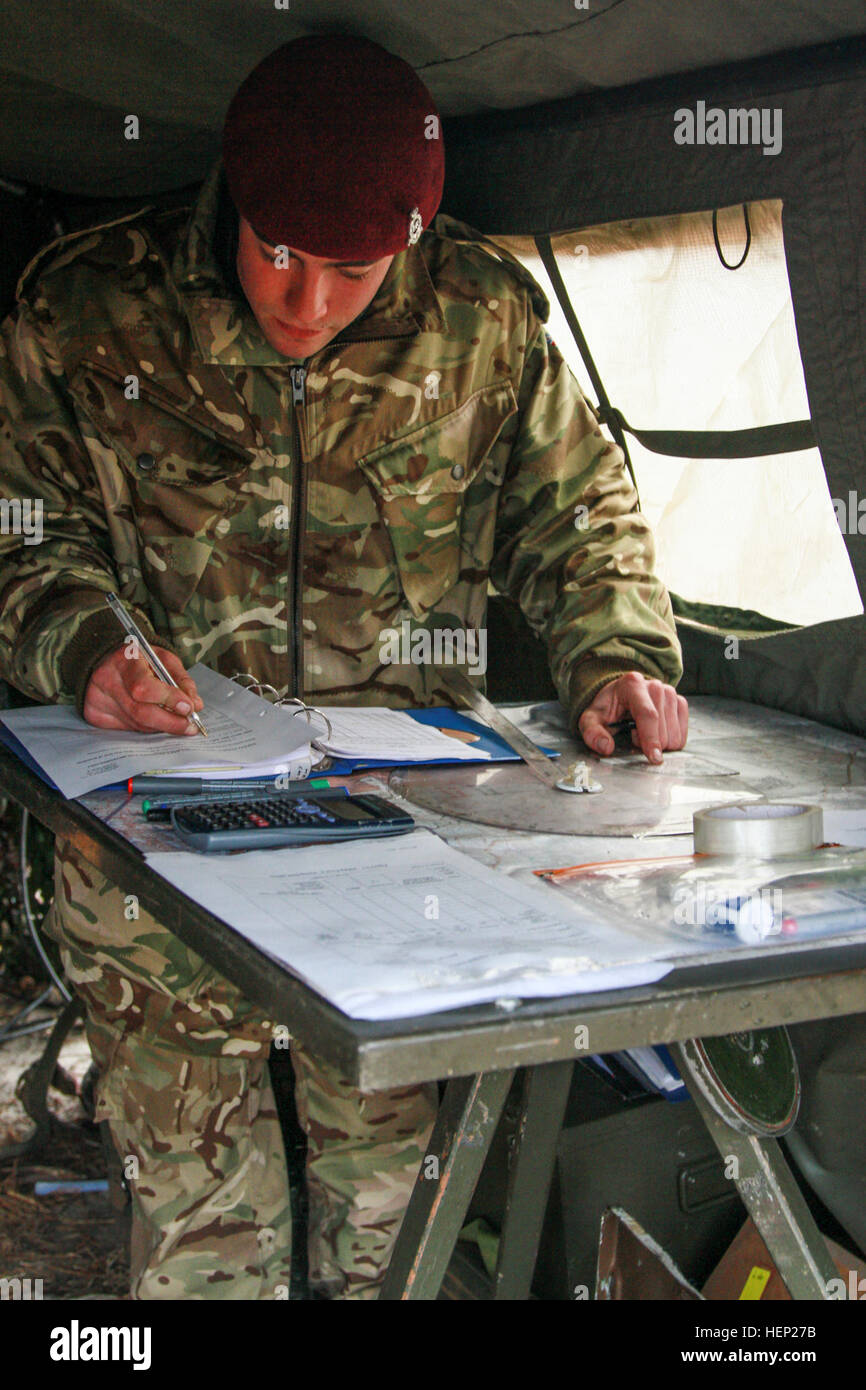 Gunner Guy Sadler, a signaler assigned to the 7th Parachute Royal Horse ...