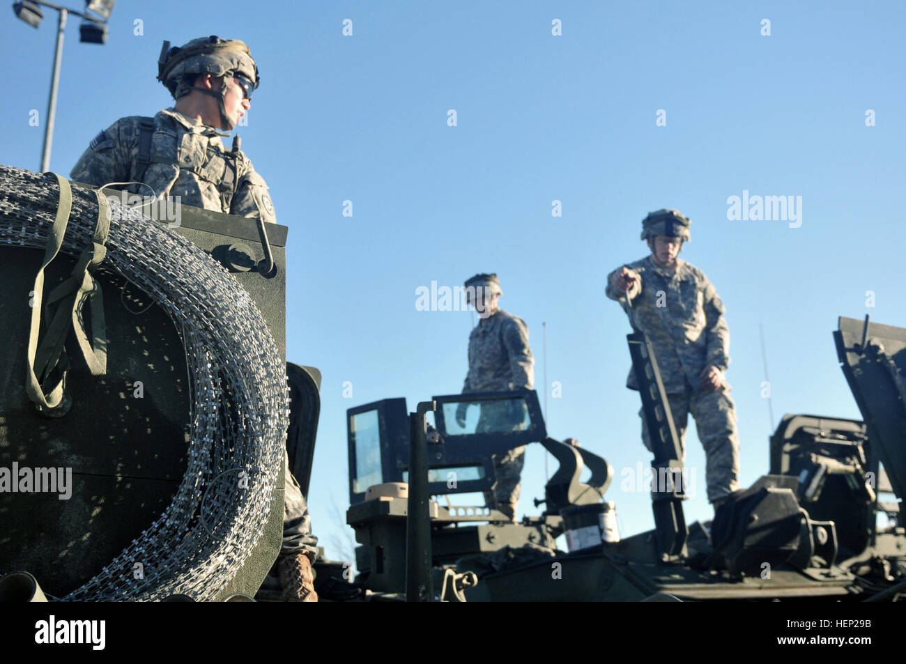 Troopers from 4th Squadron, 2nd Cavalry Regiment inspect Strykers and ...