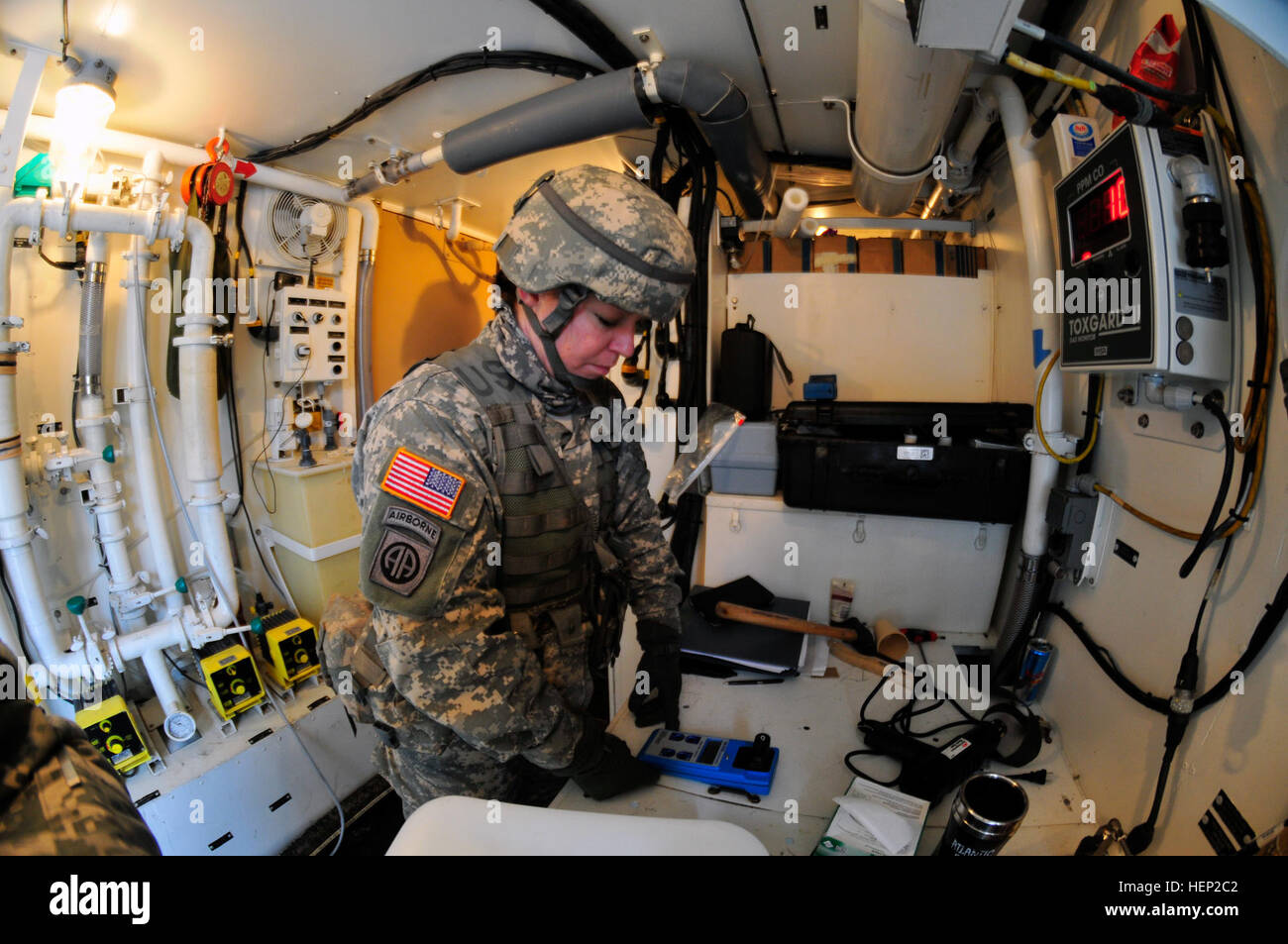 Sgt. Shannon Shields, from Franklin, Pa., a water treatment specialist ...