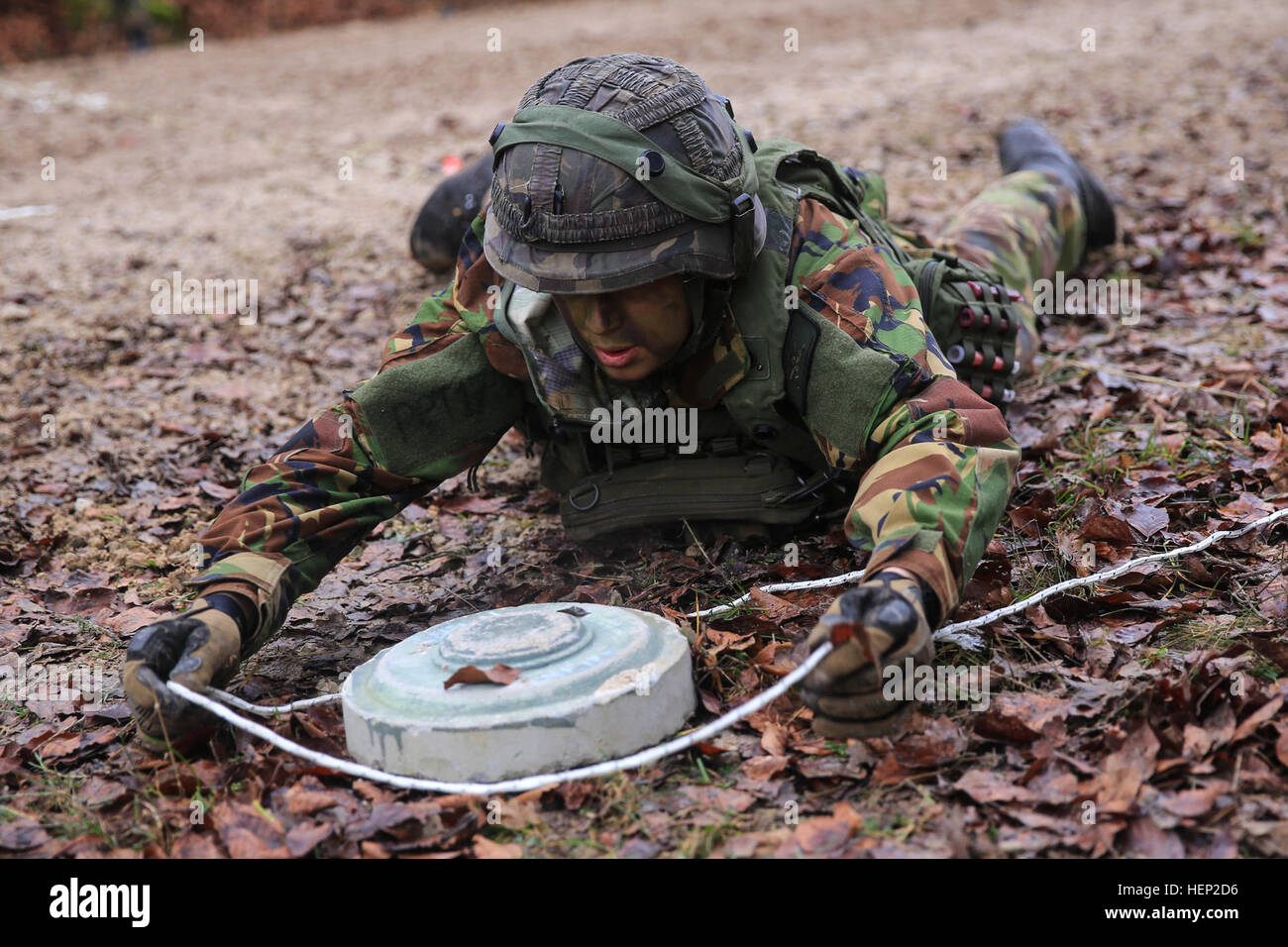 A Dutch soldier of Charlie Company, 42nd Infantry Battalion, 13th ...
