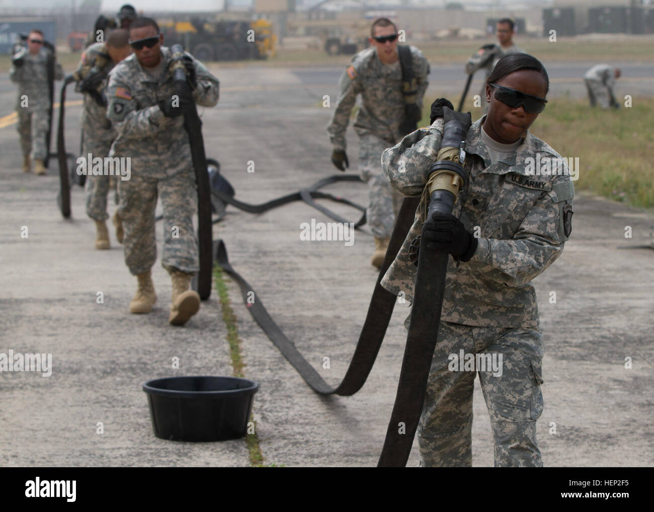 Spc. Raven Attaway, a fuel handler with the 101st Sustainment Brigade ...