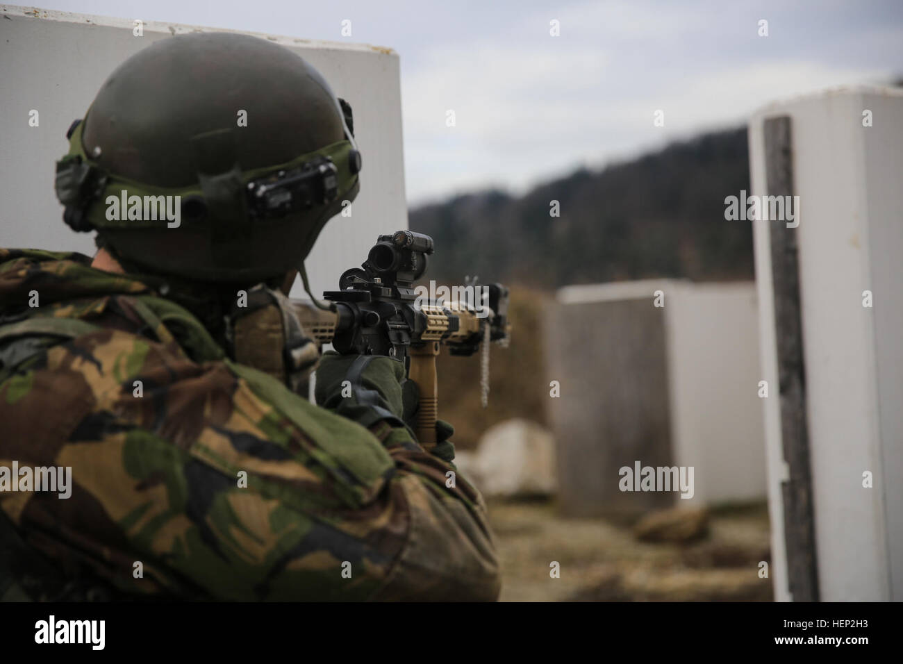A Dutch soldier of Alpha Company, 42nd Infantry Battalion, 13th ...