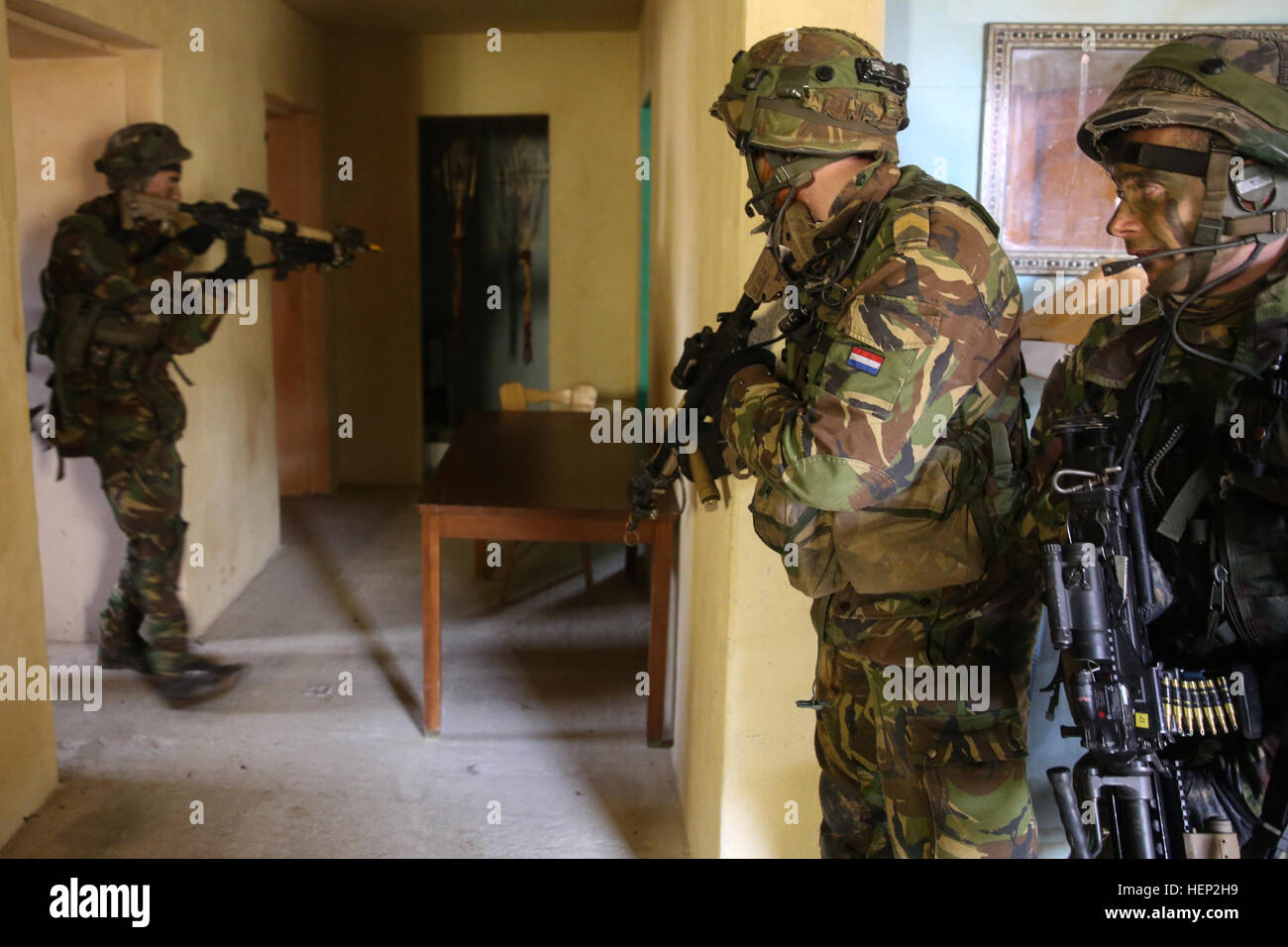 Dutch soldiers of Alpha Company, 42nd Infantry Battalion, 13th ...