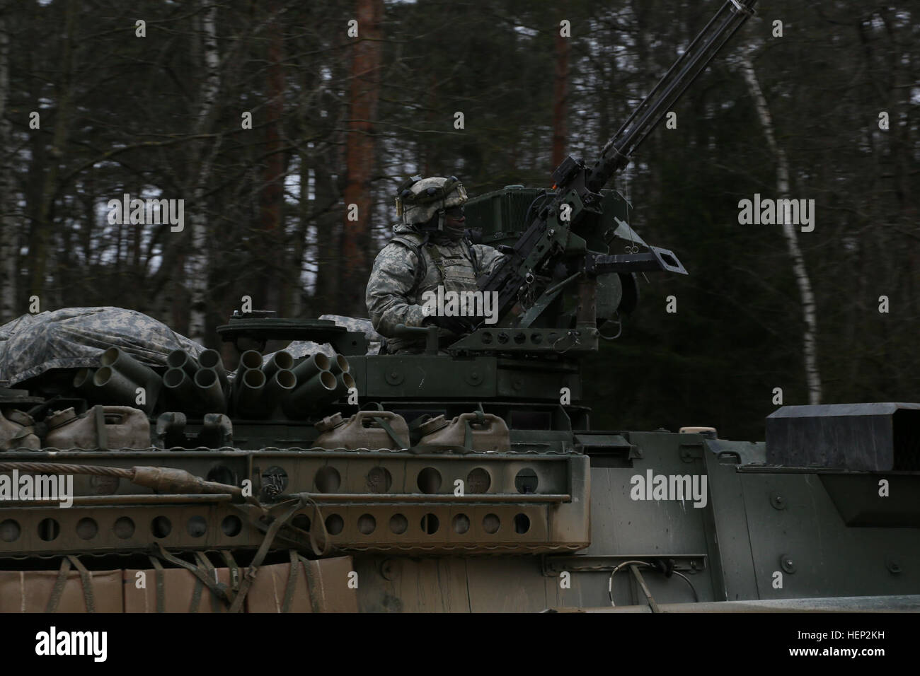 A U.S. Army Stryker armored vehicle of Pale Horse Troop, 4th Squadron ...