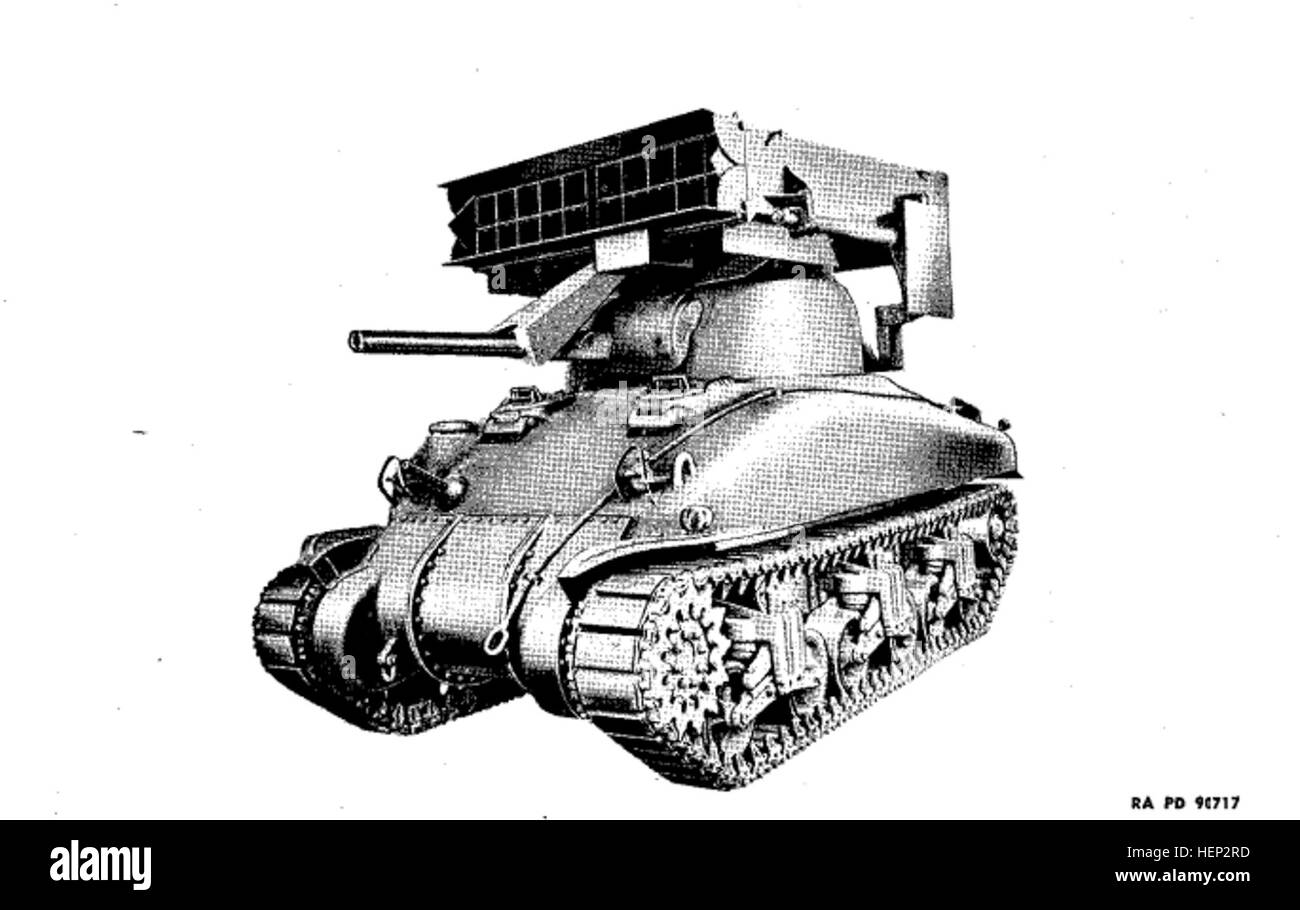 7.2-inch Multiple Rocket Launcher M17 Mounted on Medium Tank Stock ...