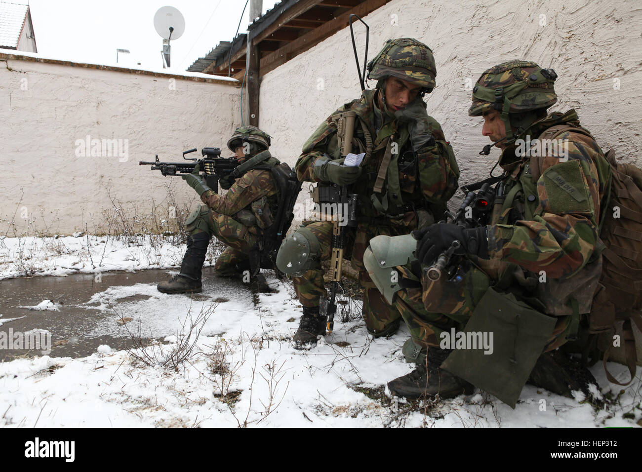 Dutch soldiers of Alpha Company, 42nd Infantry Battalion, 13th ...