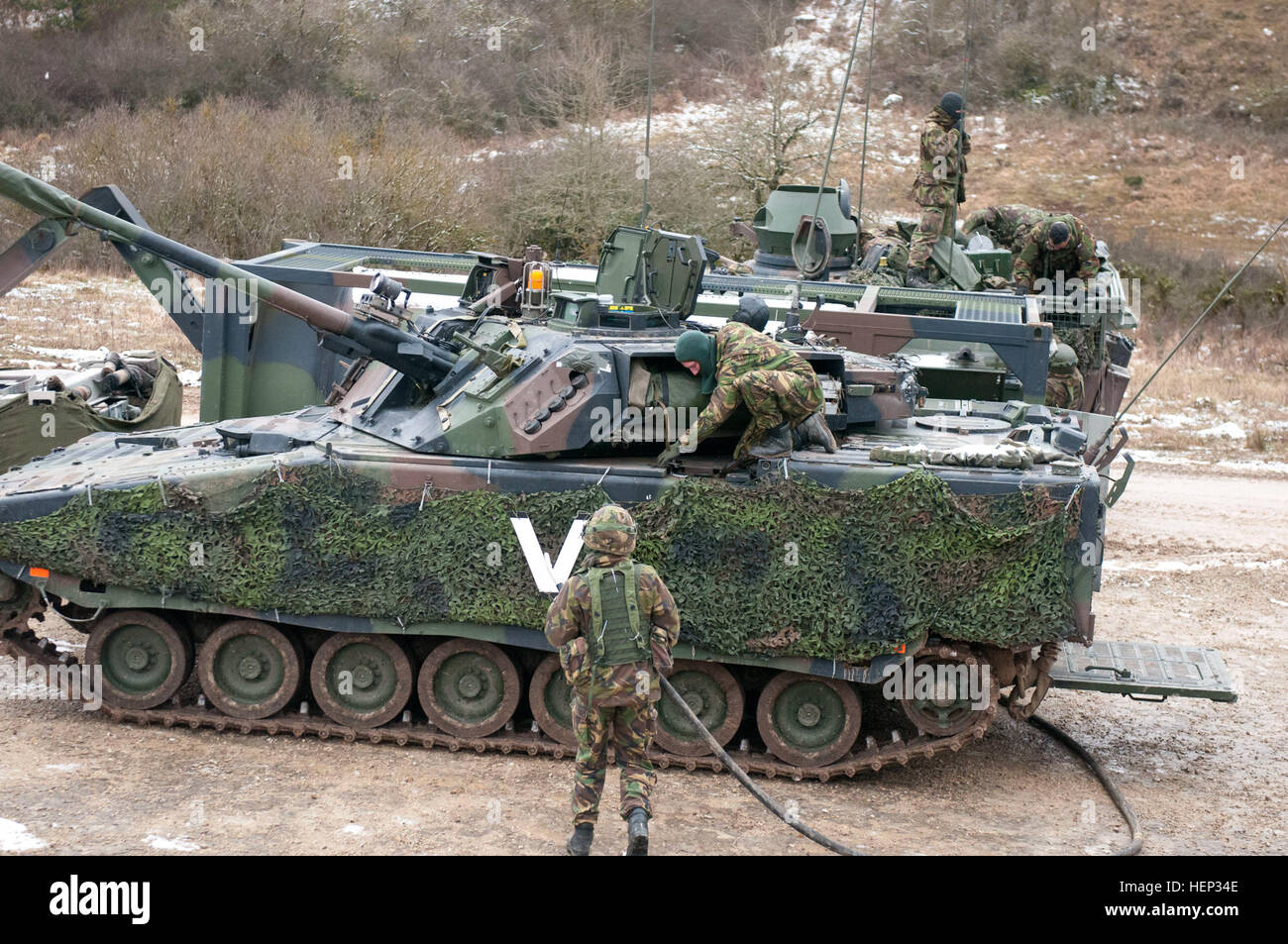 Dutch soldiers from the 42nd Armored Infantry Battalion, Limburgse ...