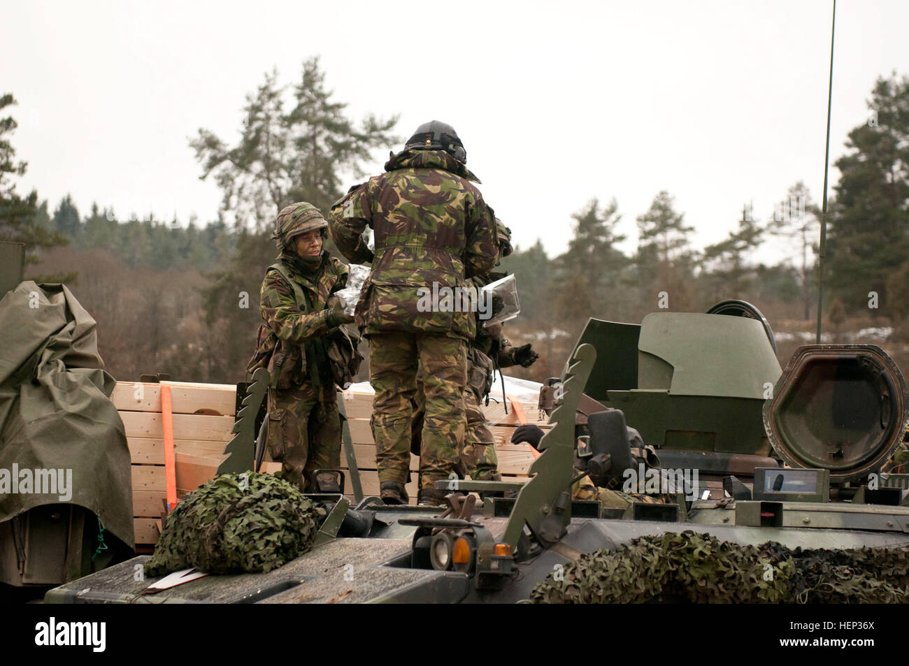 Dutch soldiers from the 42nd Armored Infantry Battalion, Limburgse ...