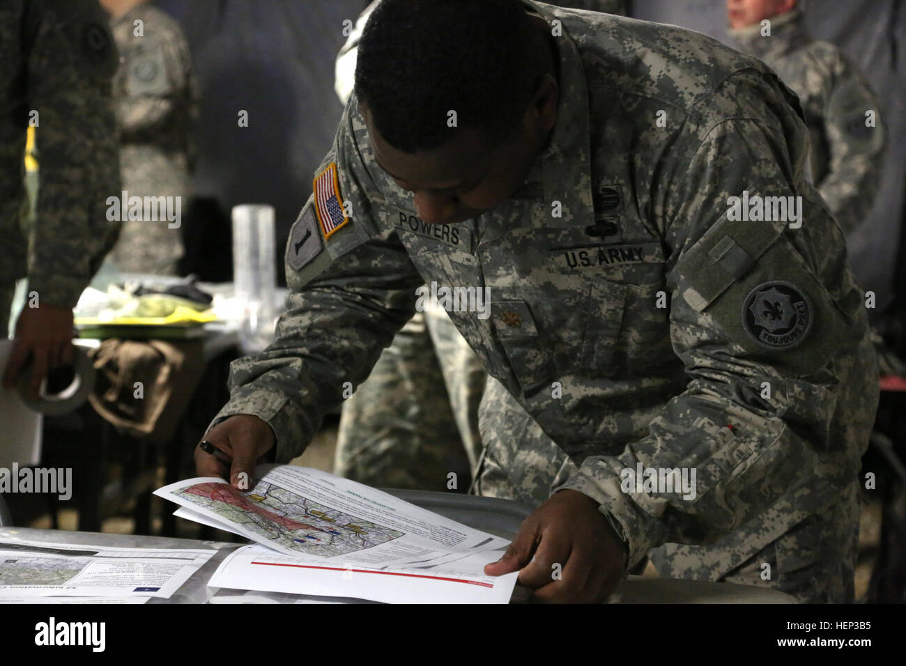 Fire support officers from the 2nd Cavalry Regiment prepare a course of ...