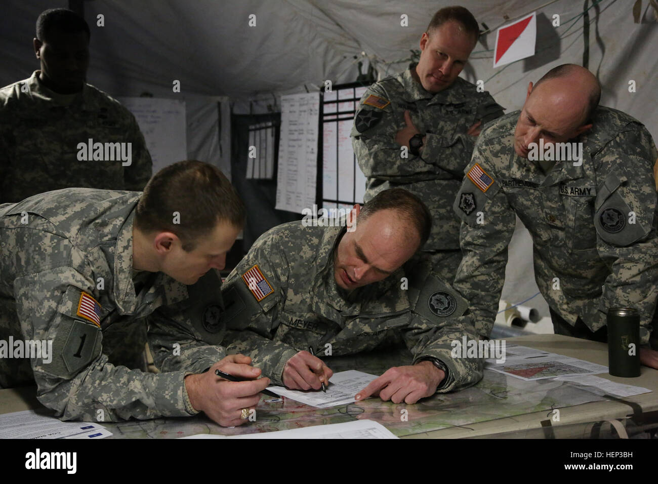 U.S. Army Col. John Meyer, center, the regimental commander of 2nd ...