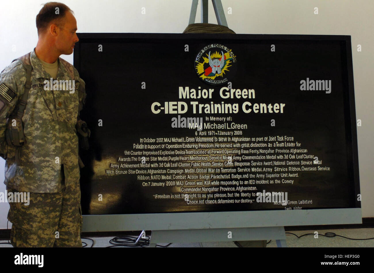 Maj. Nathaniel J. Orlowski, the counter-IED Support Element Leader for ...