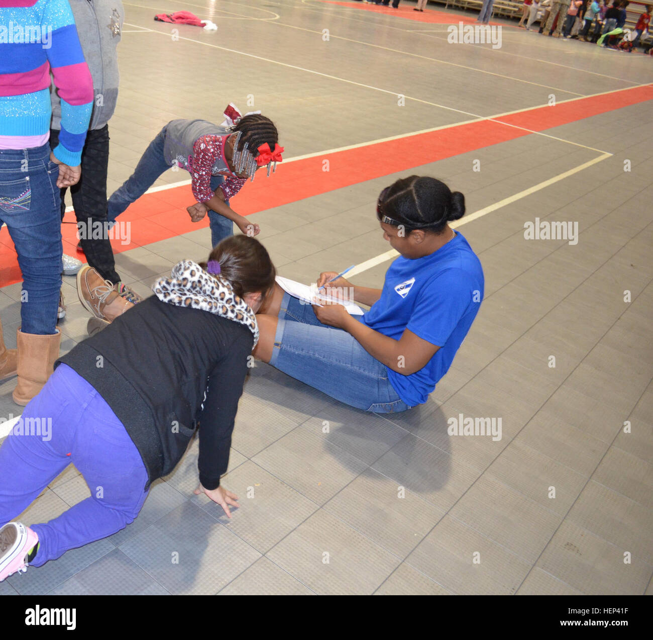 Soldiers recorded performance during a physical fitness challenge at ...