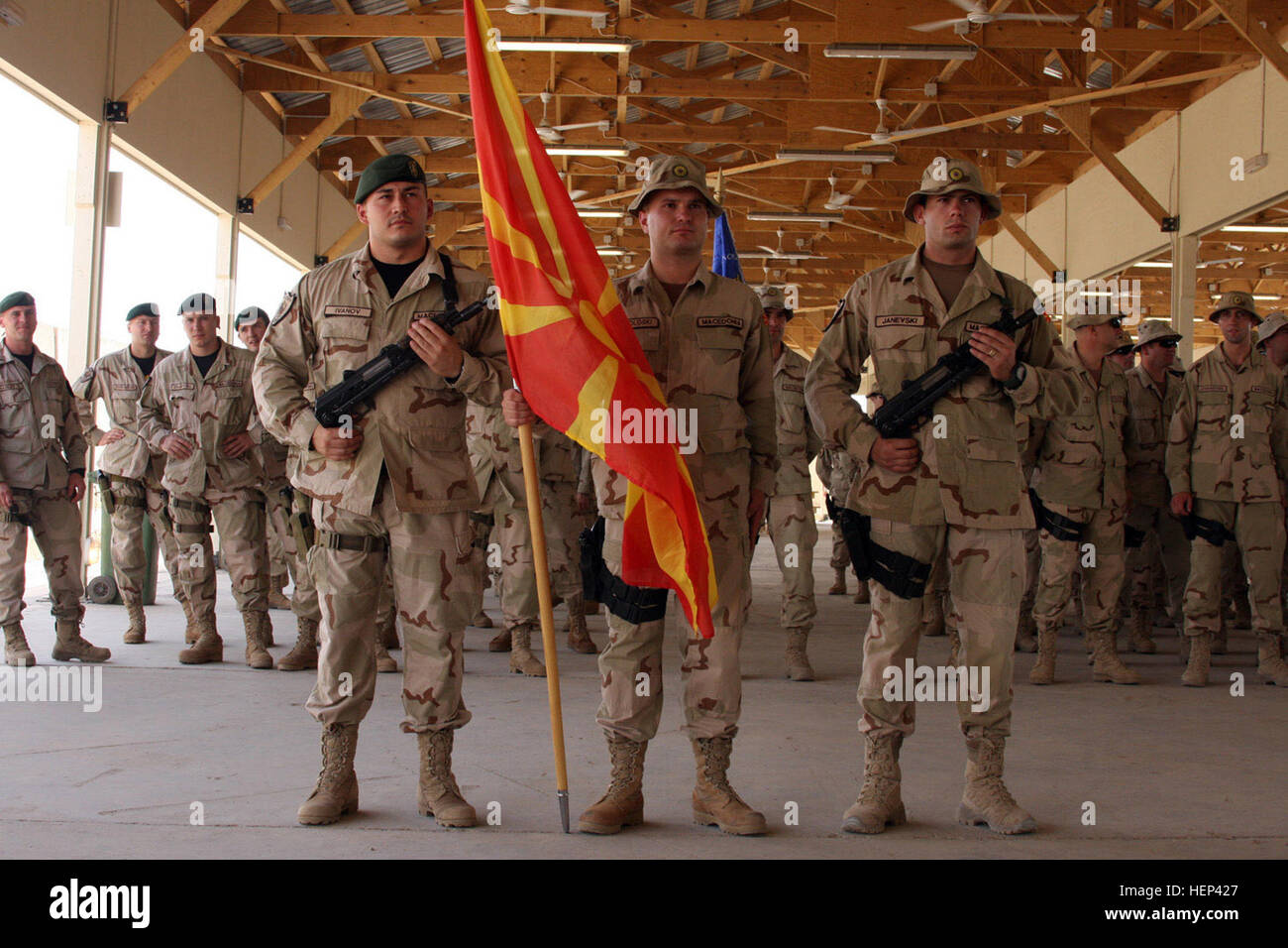 Macedonian army soldiers from the 2nd Battalion, 2nd Mechanized ...