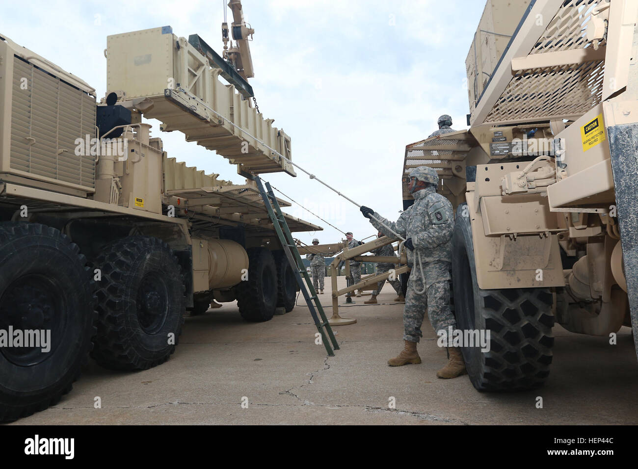 Soldiers of 69th Air Defense Artillery Brigade practice reload drills ...