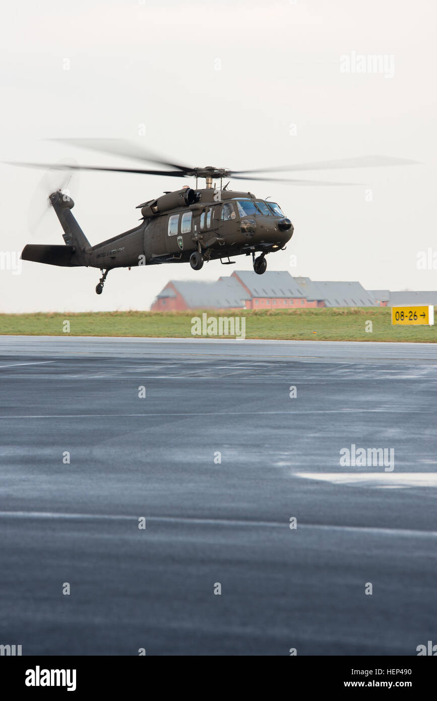 A UH-60A Black Hawk helicopter from the Supreme Headquarters Allied ...