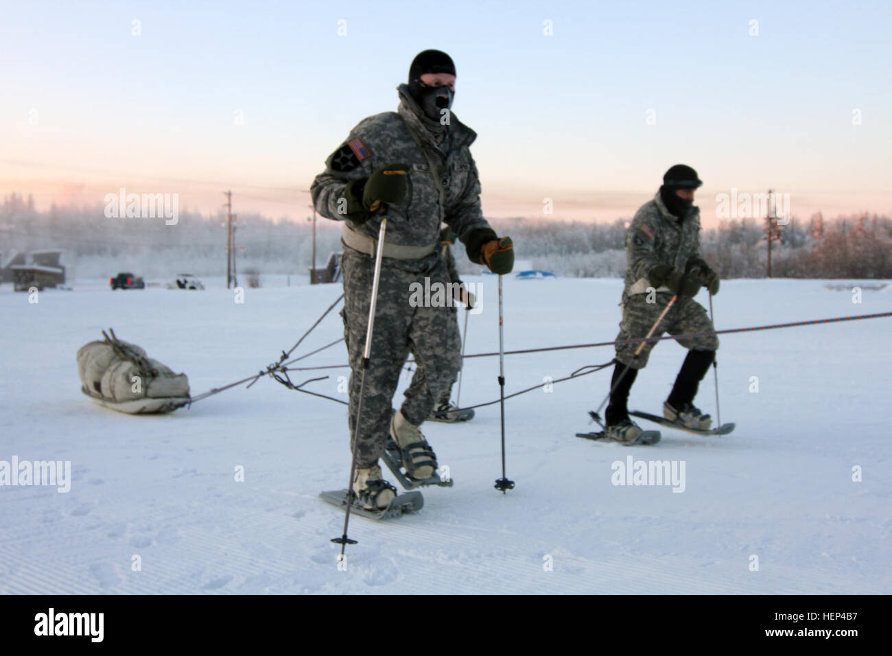 Soldiers from the Northern Warfare Training Center demonstrate how a ...