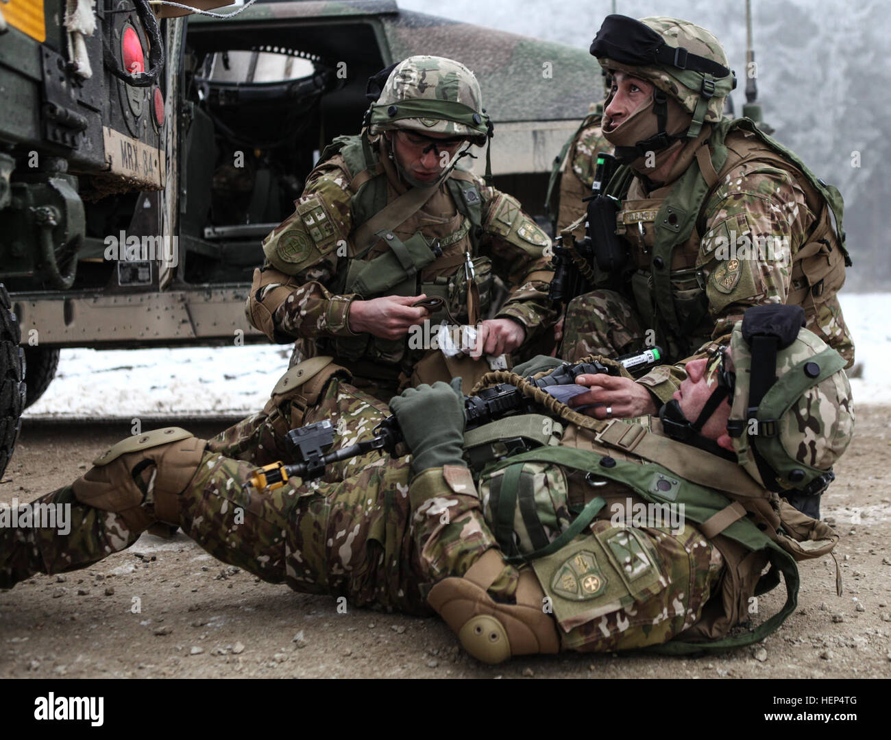 Georgian soldiers of Delta Company, 43rd Mechanized Infantry Battalion ...