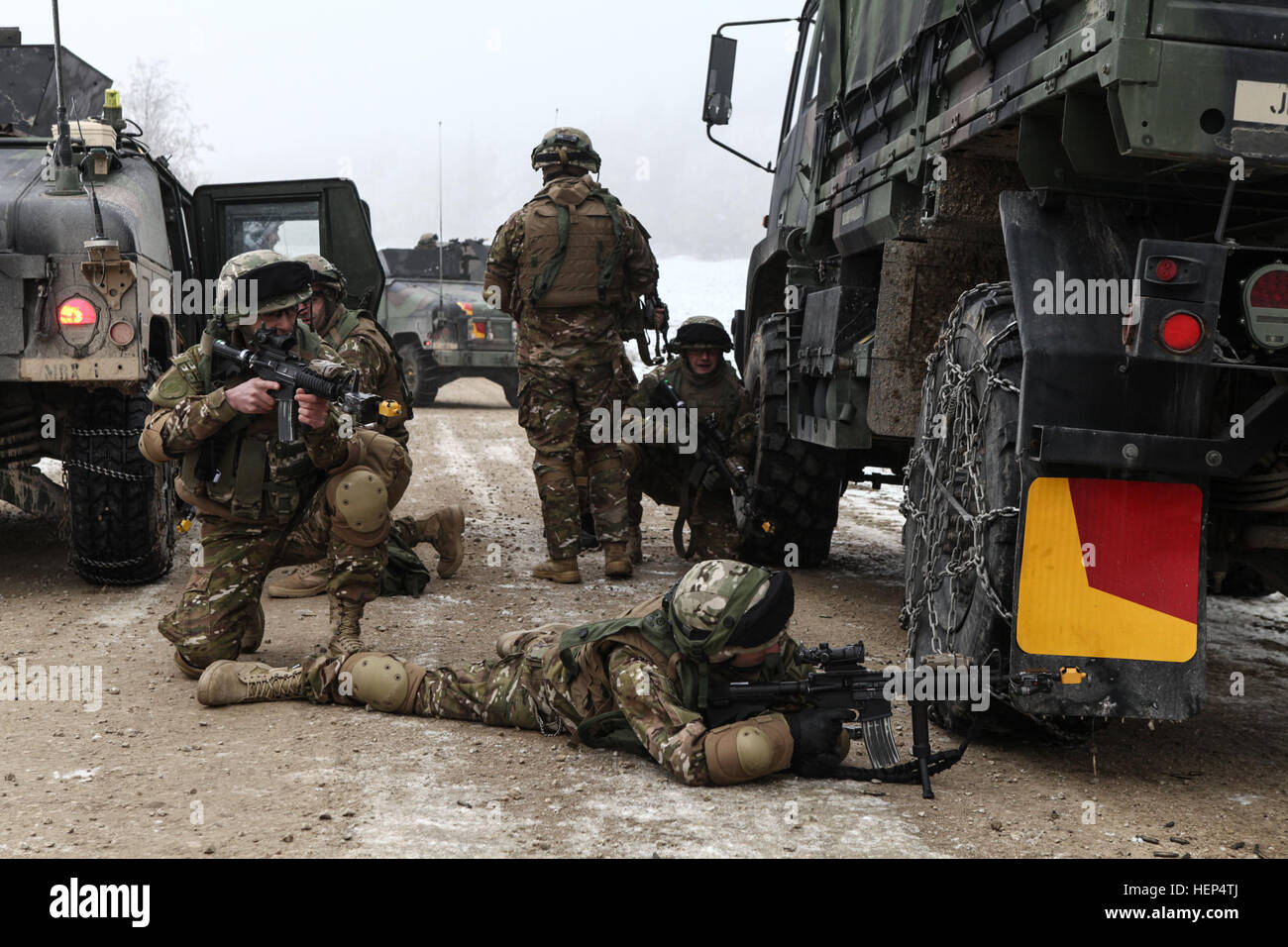 Georgian soldiers of Delta Company, 43rd Mechanized Infantry Battalion ...