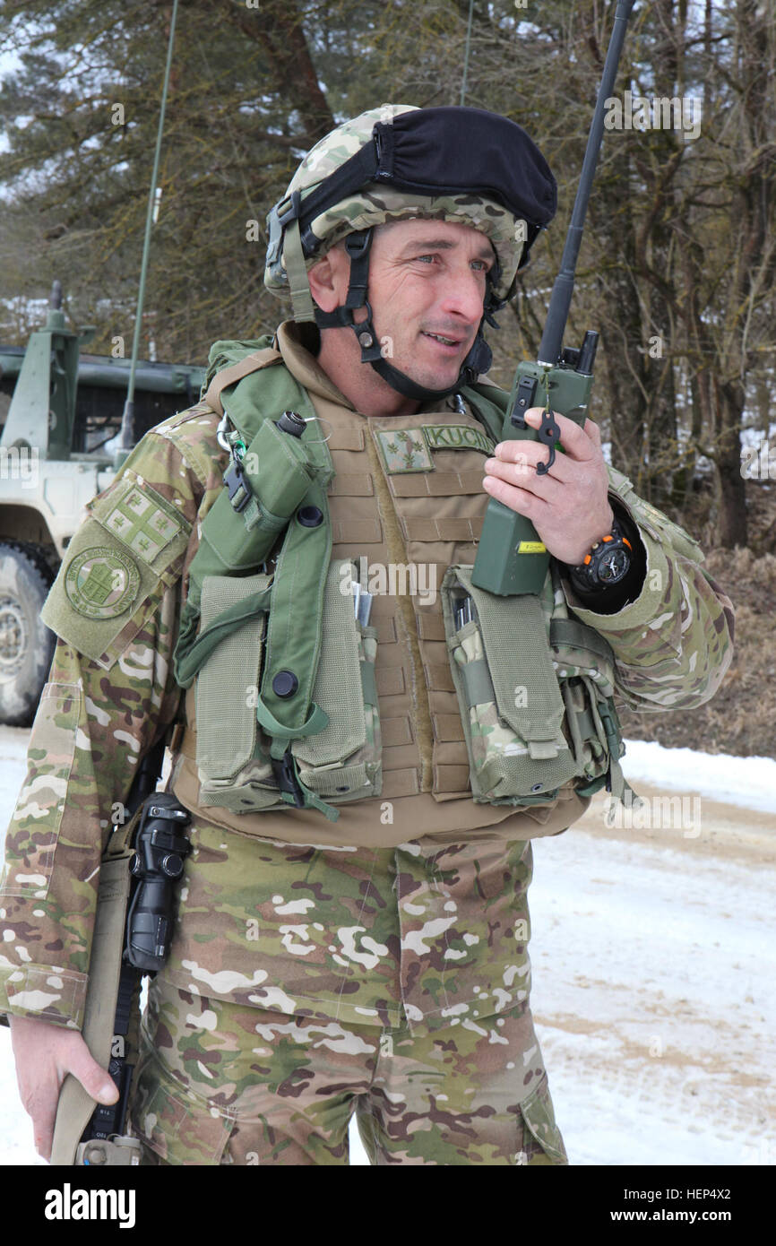 A Georgian soldier of Delta Company, 43rd Mechanized Infantry Battalion ...