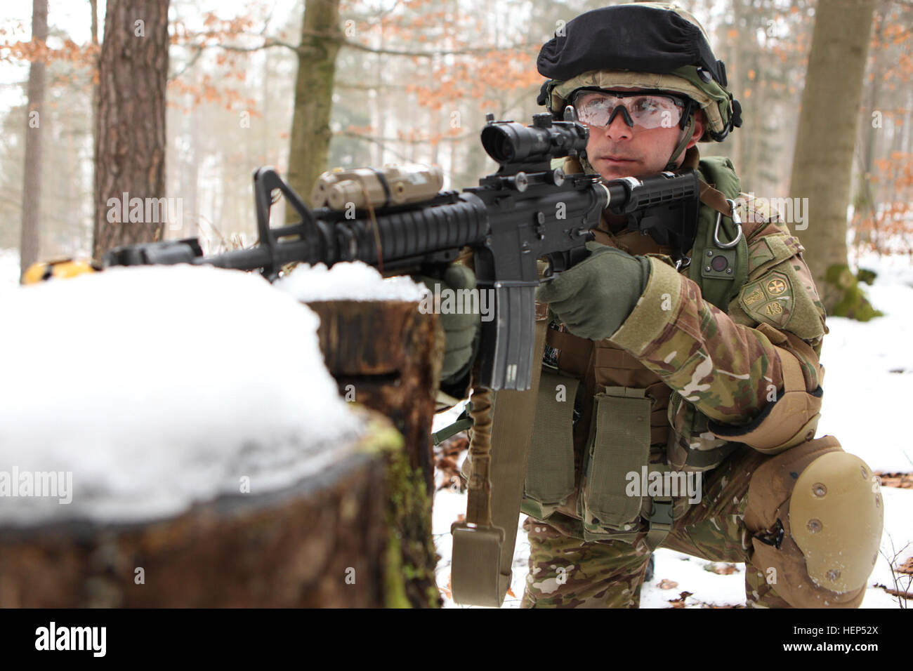 A Georgian soldier of Delta Company, 43rd Mechanized Infantry Battalion ...