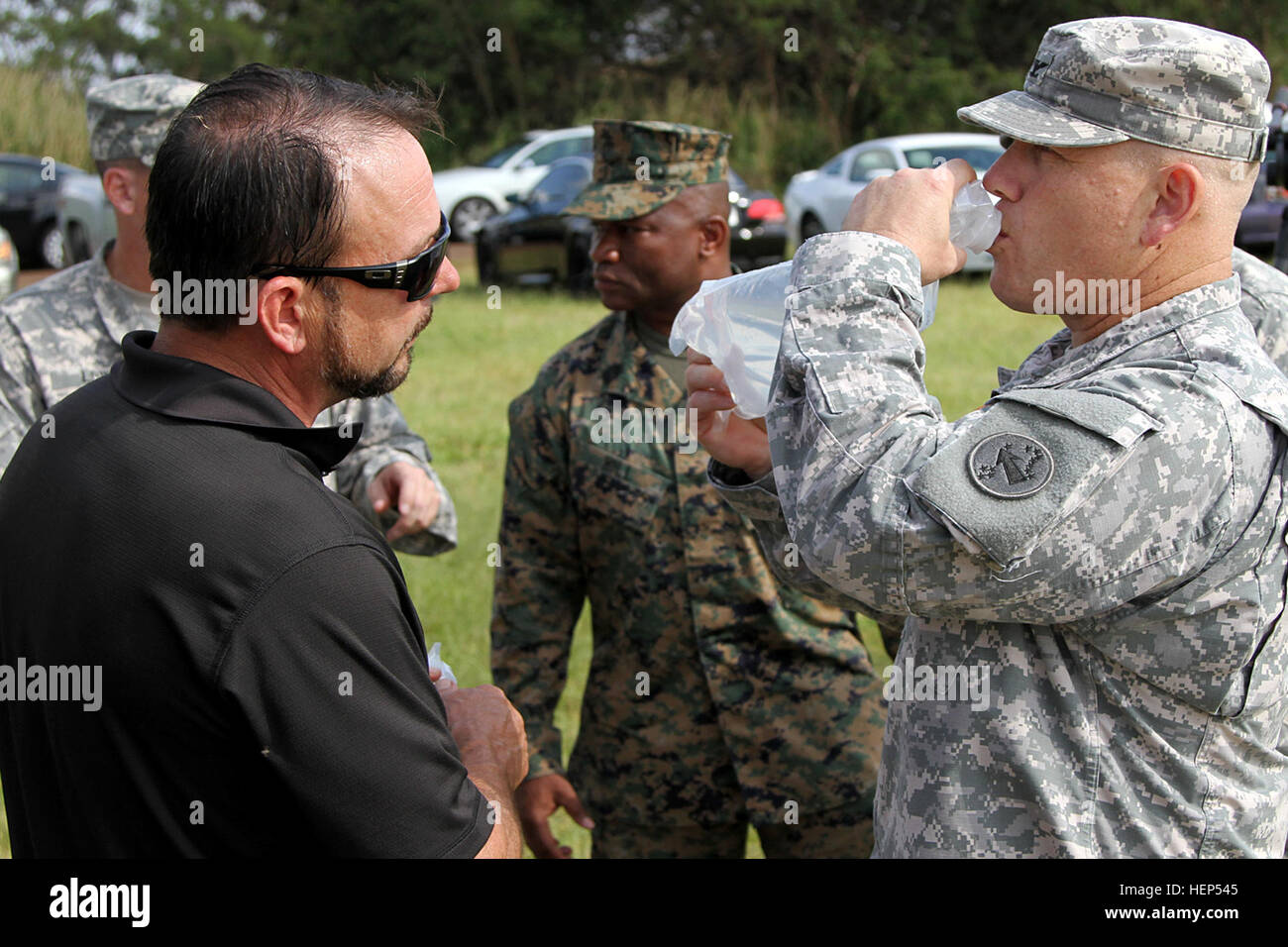 Col. David Preston, USARPAC sustainment division chief, tries purified ...