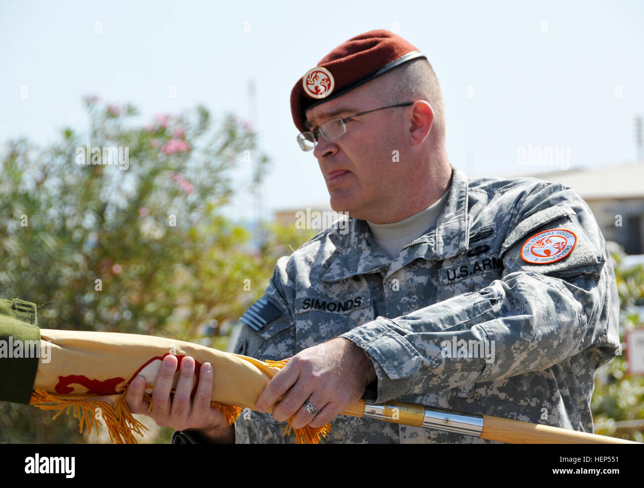 Maj. Gabe Simonds, commander for 1st Squadron, 112th Cavalry Regiment ...