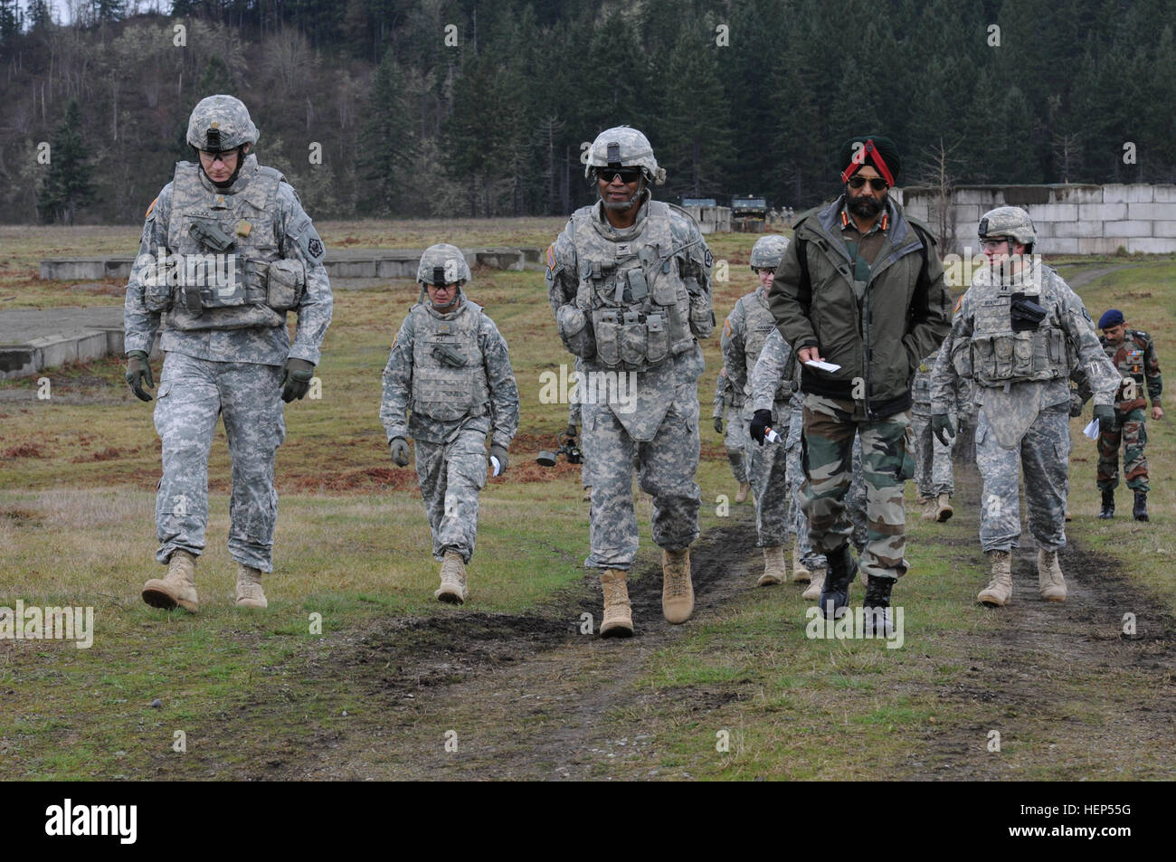 Col. Timothy Holman, commander, 555th Brigade Engineer Brigade (middle ...