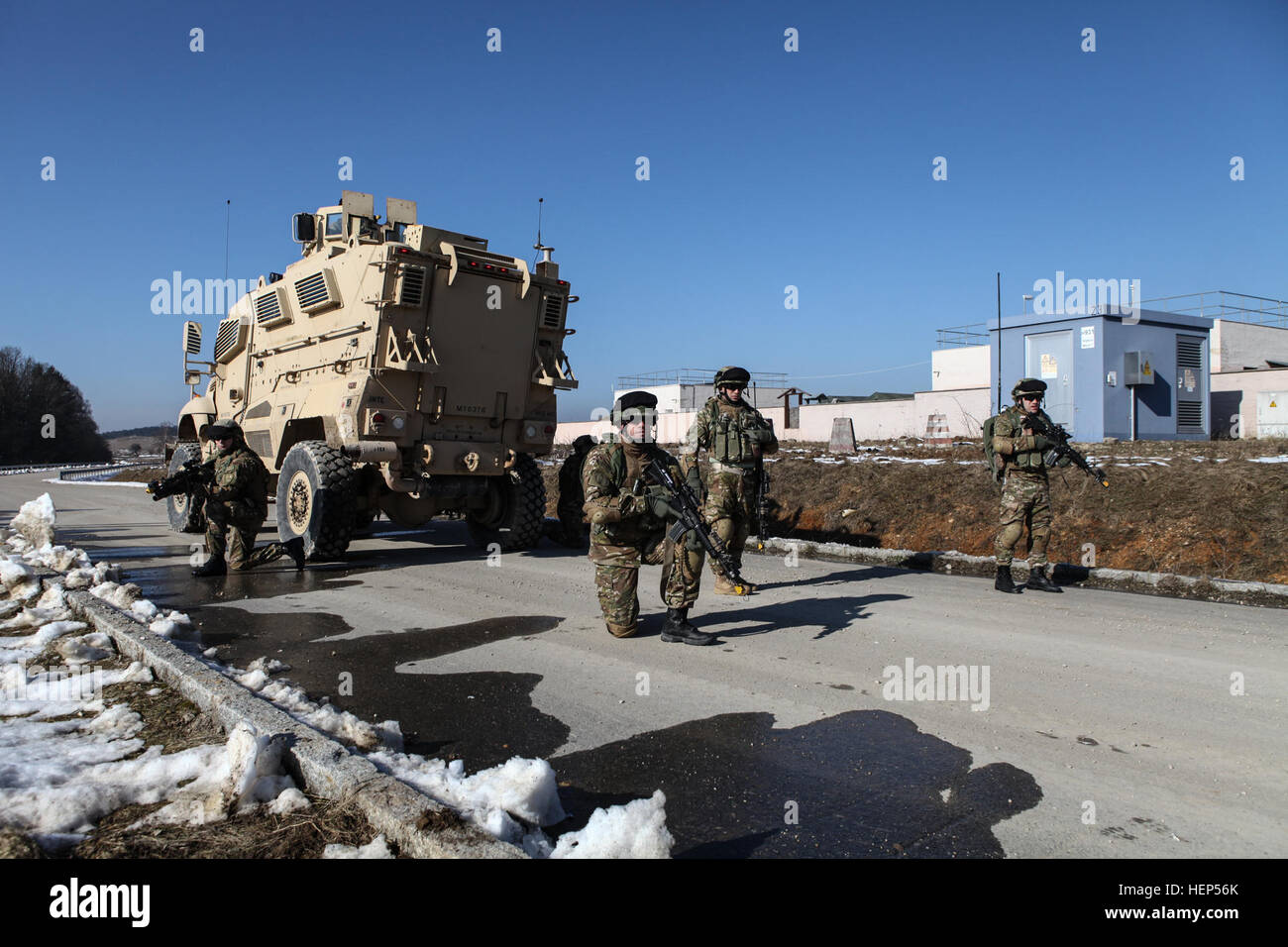 Georgian soldiers of Alpha Company, 43rd Mechanized Infantry Battalion ...