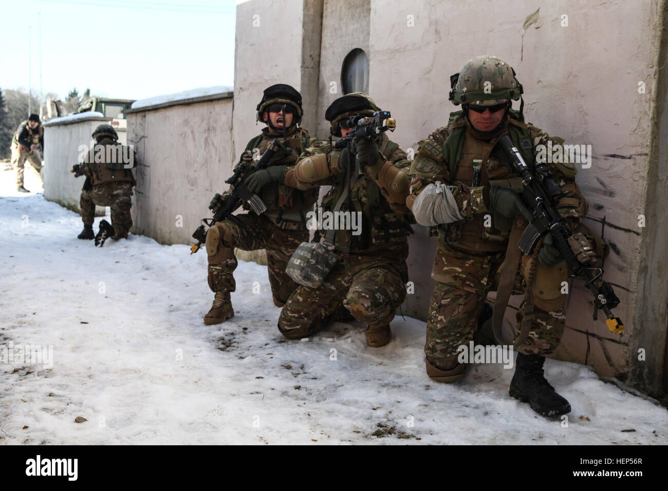 Georgian soldiers of Alpha Company, 43rd Mechanized Infantry Battalion ...