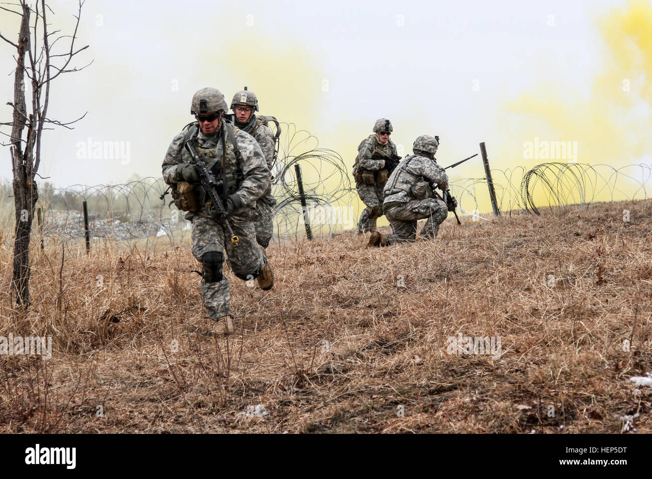 An engineer team attached to the 1st Battalion, 325th Airborne Infantry ...