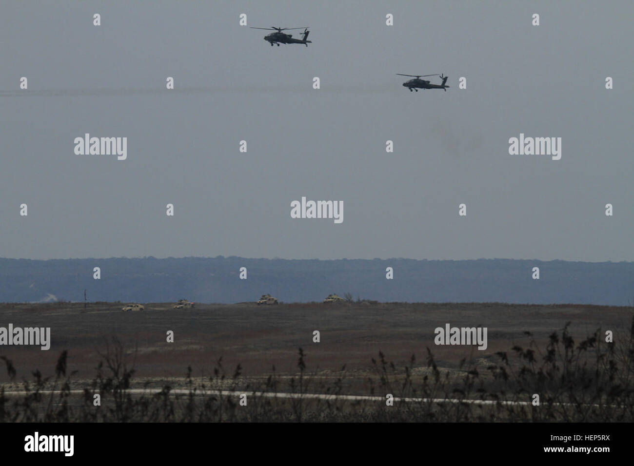 A convoy of Humvees, from Headquarters and Headquarters Battery 41st ...