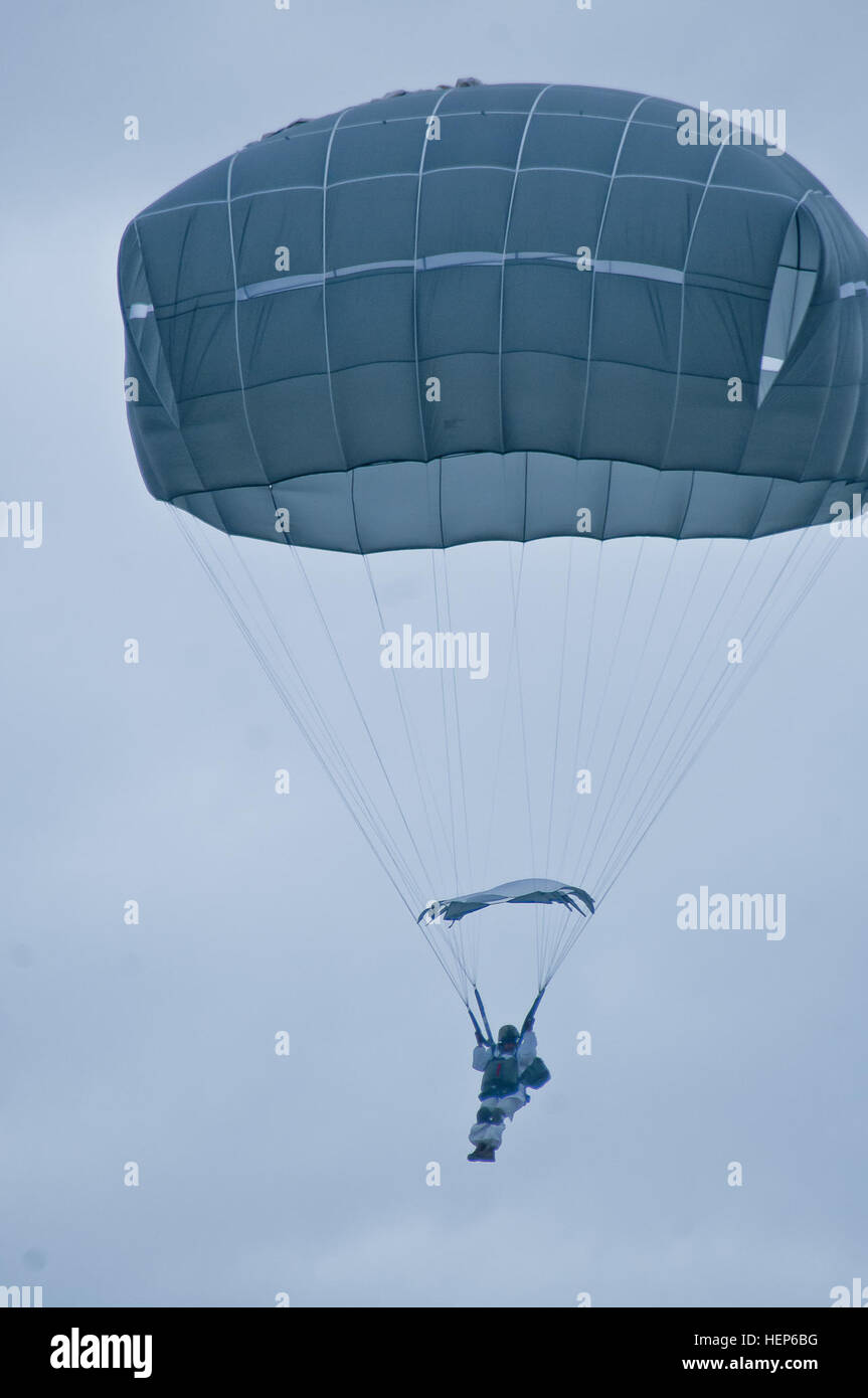 A paratrooper with U.S. Army Alaska’s 4th Infantry Brigade Combat Team ...