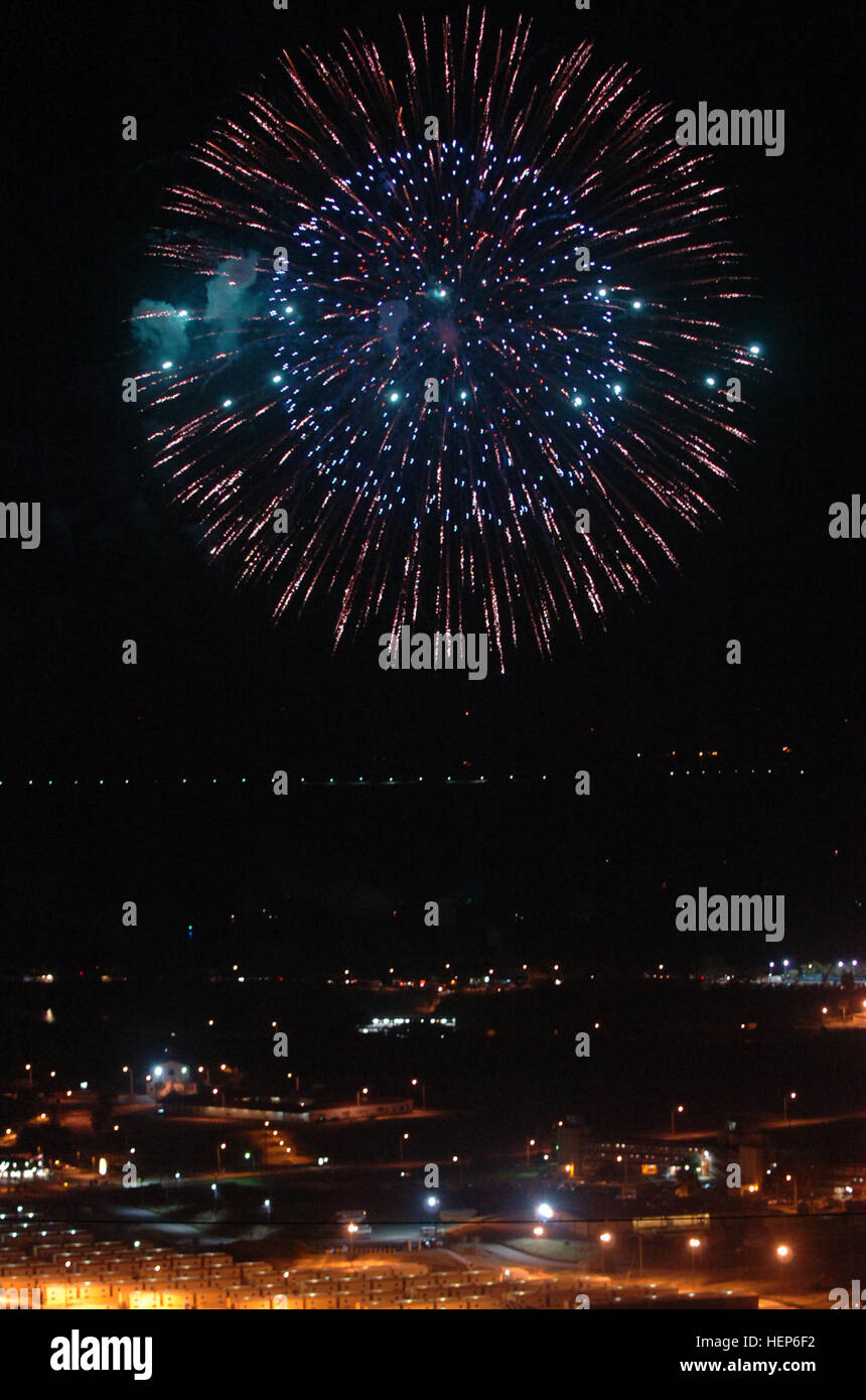 GUANTANAMO BAY, Cuba - Fireworks light up the skies over the bay during ...