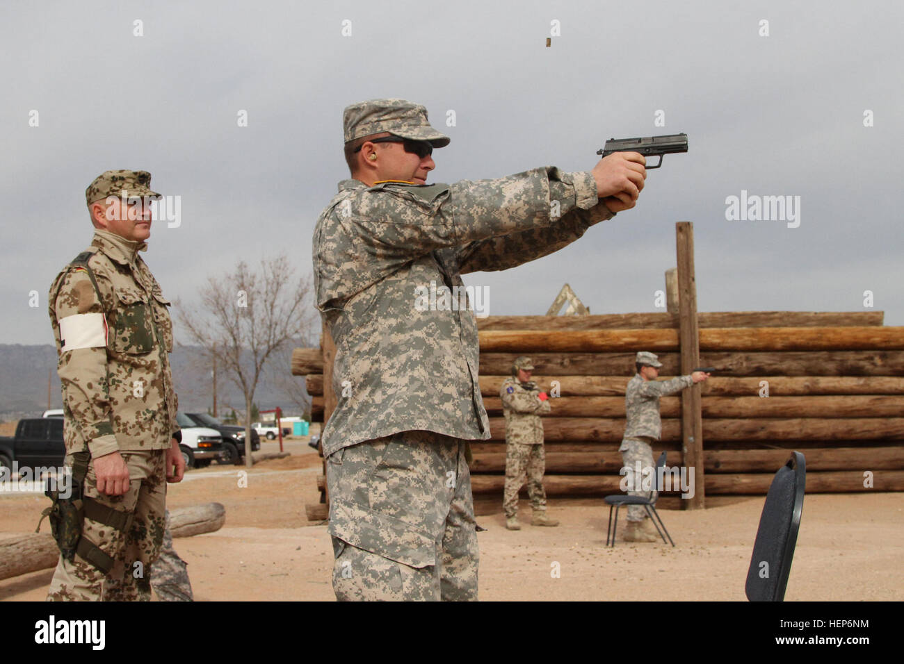 Soldiers shoot using the German pistol during the German Armed Forces ...