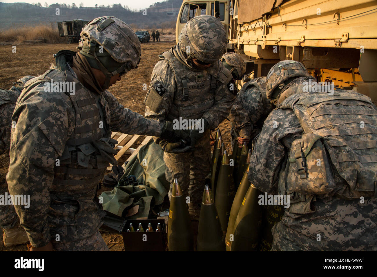 U.S. Army Soldiers assigned to 2-11 Field Artillery Regiment, 2nd ...