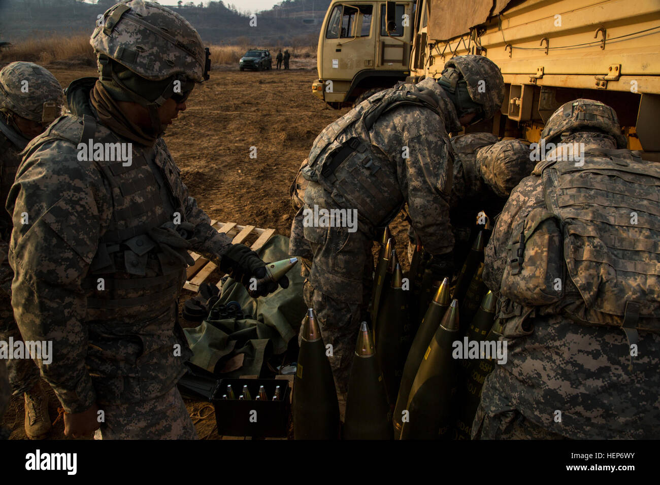 U.S. Army Soldiers assigned to 2-11 Field Artillery Regiment, 2nd ...