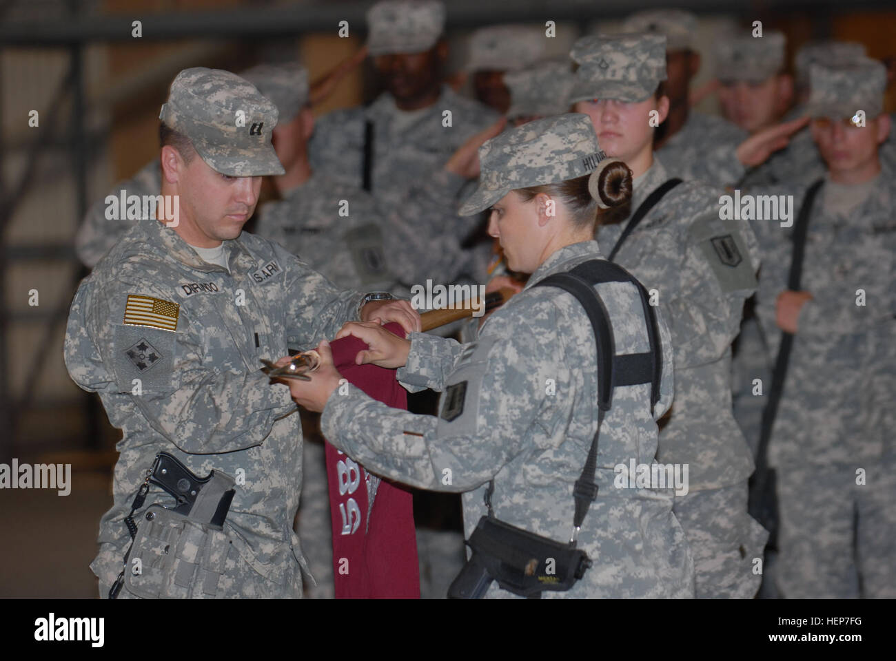 Co. C, 589th Brigade Support Battalion of the 41st Fires Brigade stands ...