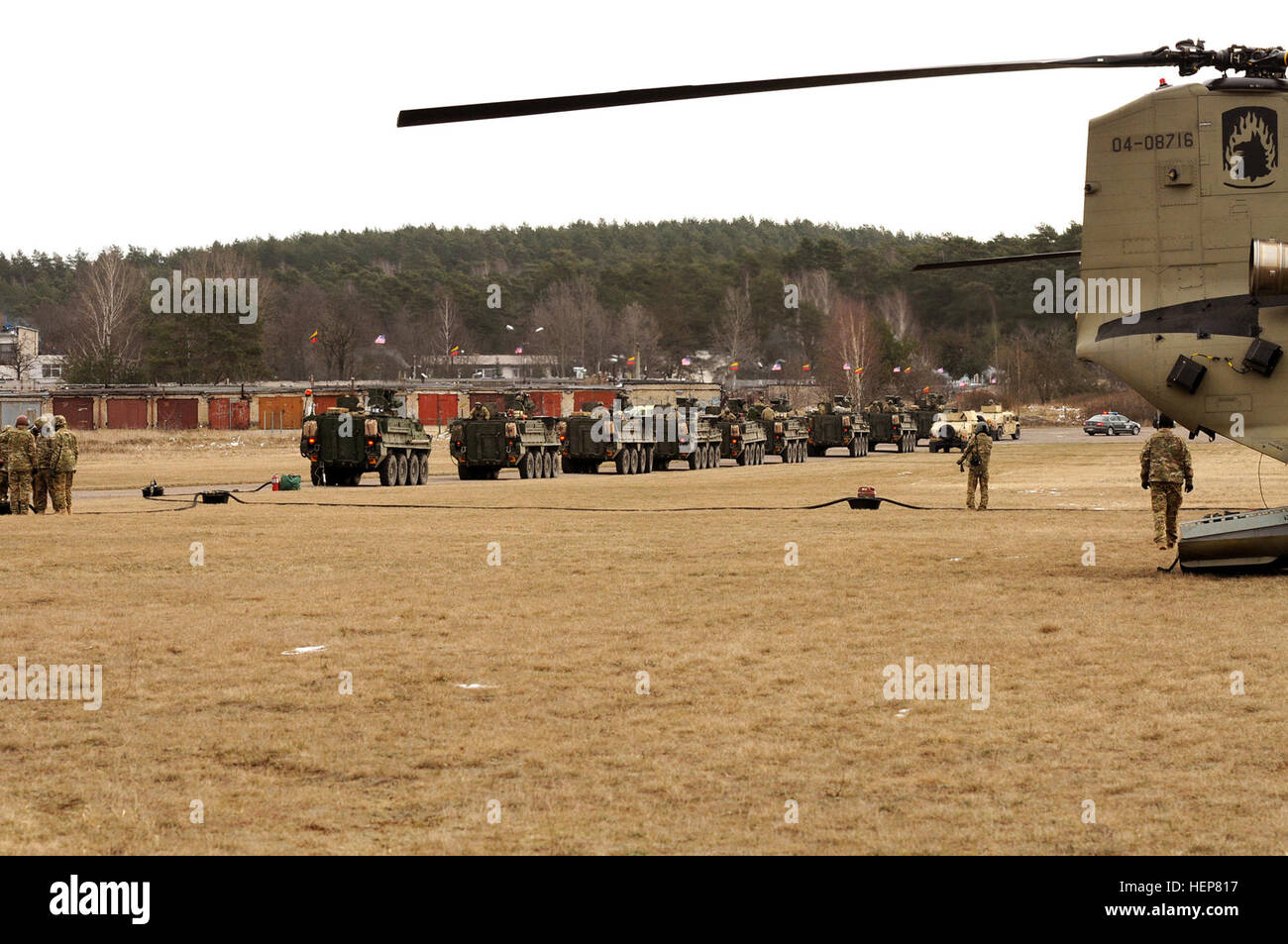 Strykers from 3rd Squadron, 2nd Cavalry Regiment line up to depart ...