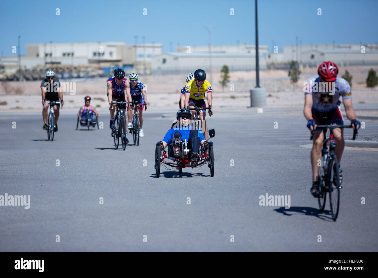 U.S. Army Active Duty and Veteran athletes warm up on their cycles ...
